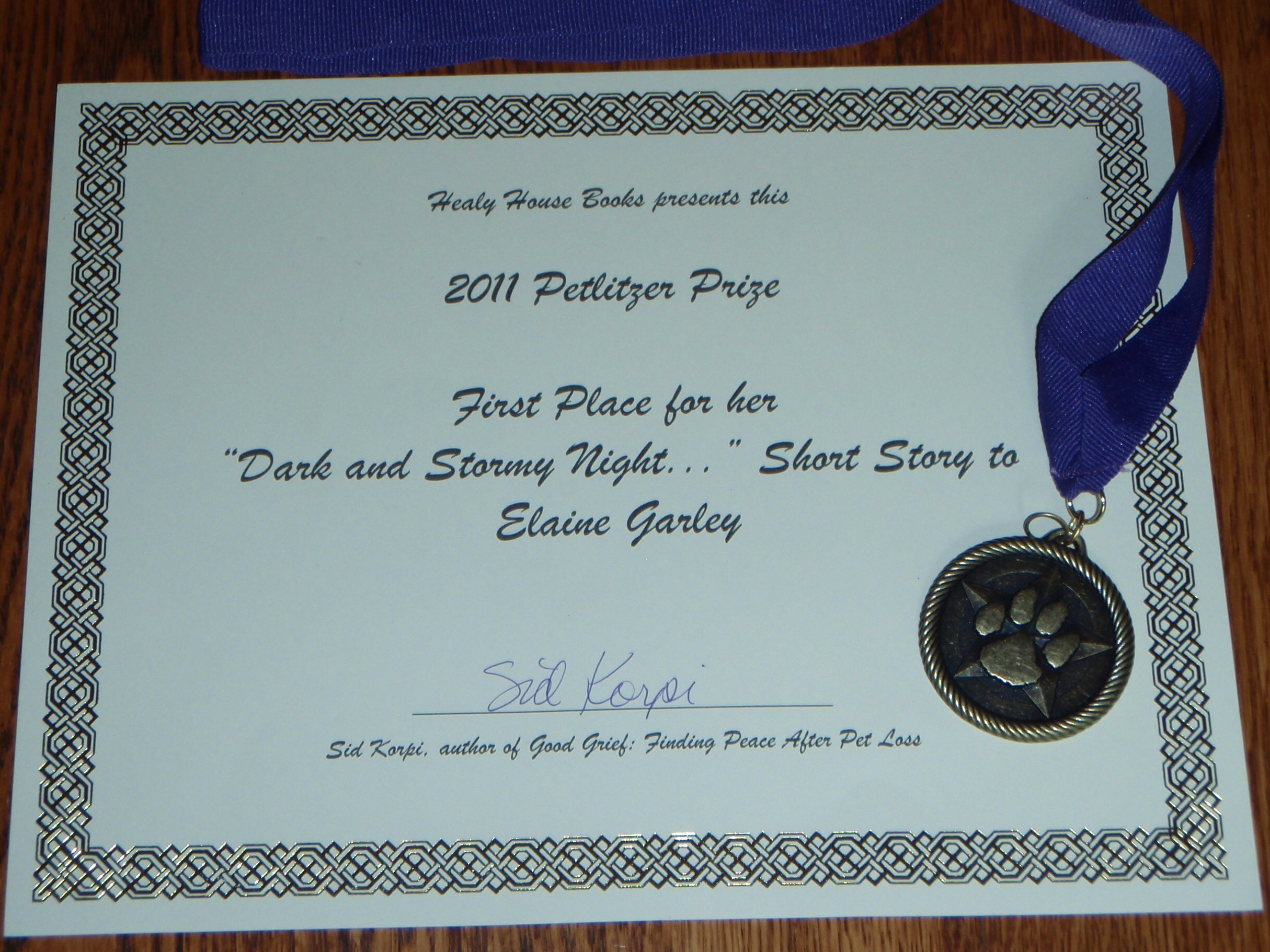 2011 Petlitzer Prize Winner - Writing Contest for Pet Lovers